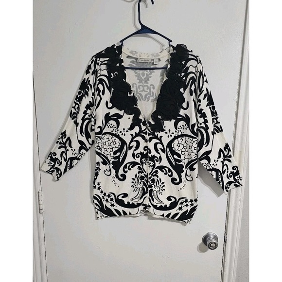 Boston Proper | Sweaters | Boston Proper Rose Ruffle Cardigan Womens ...